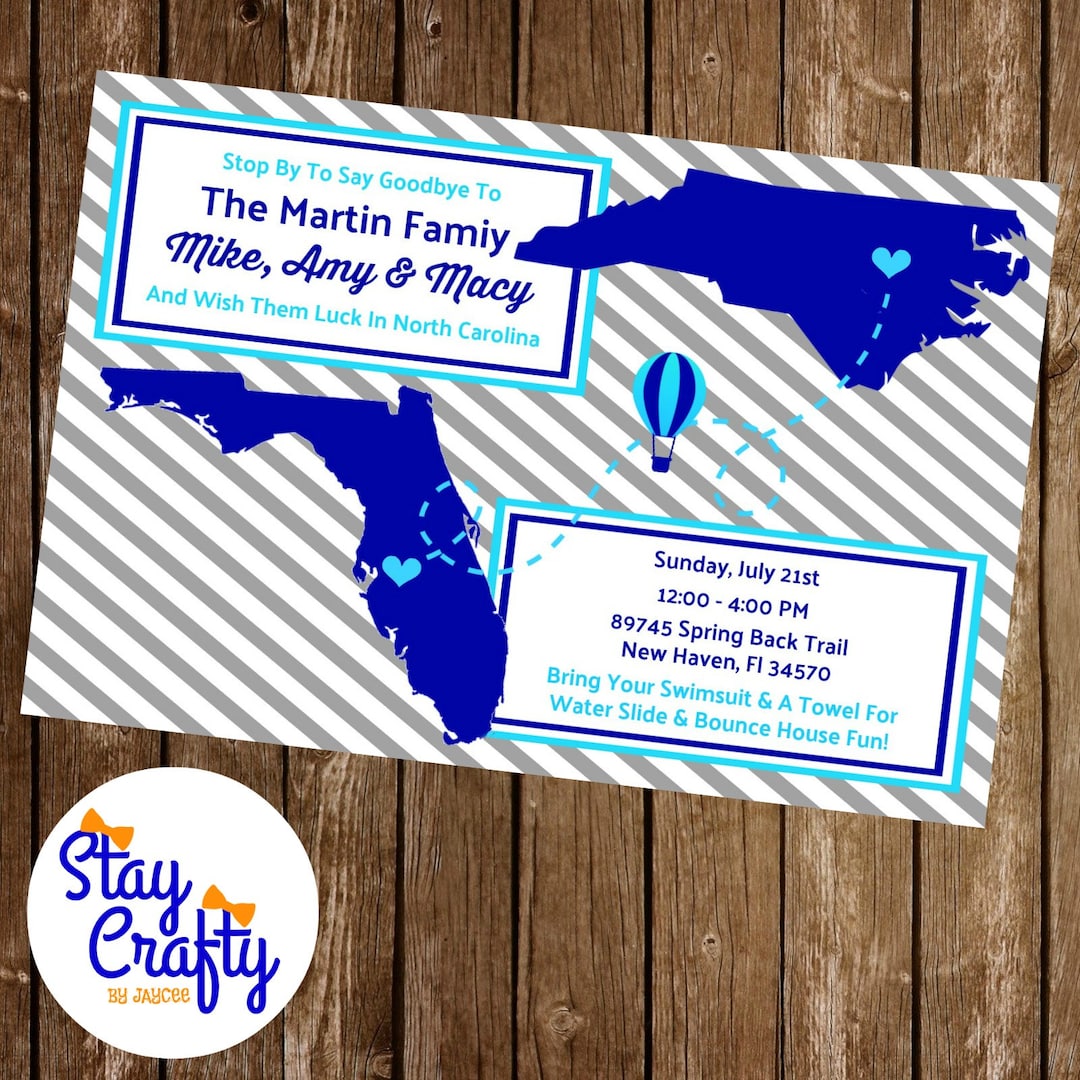 We're Moving Invitation Party Download - Say Goodbye Party - Etsy