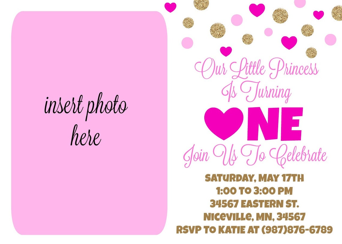 1st Birthday Party Invitation Download - Turning One - Etsy