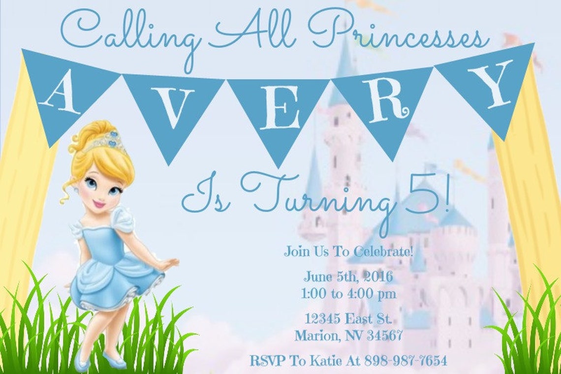 Disney Princess Castle Birthday Invitation Download - Etsy