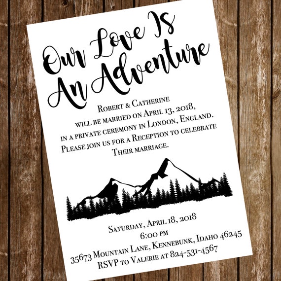 Wedding Invitation Wording Adventure Sister Paper Co Cards | Adventure