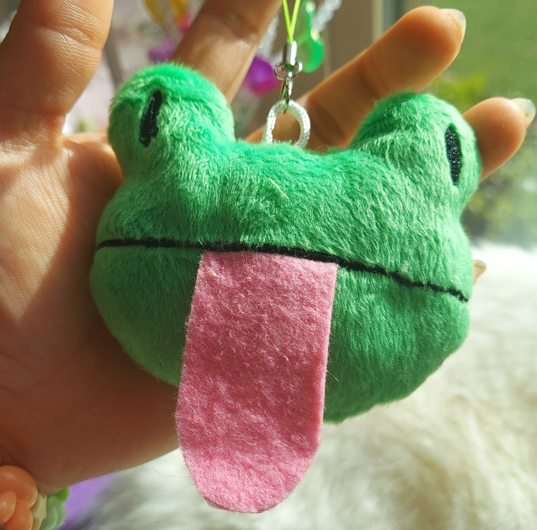 Froggy Plush Keychain Cat Toy|| Kawaii, Frog, Accessory, Cottagecore ...