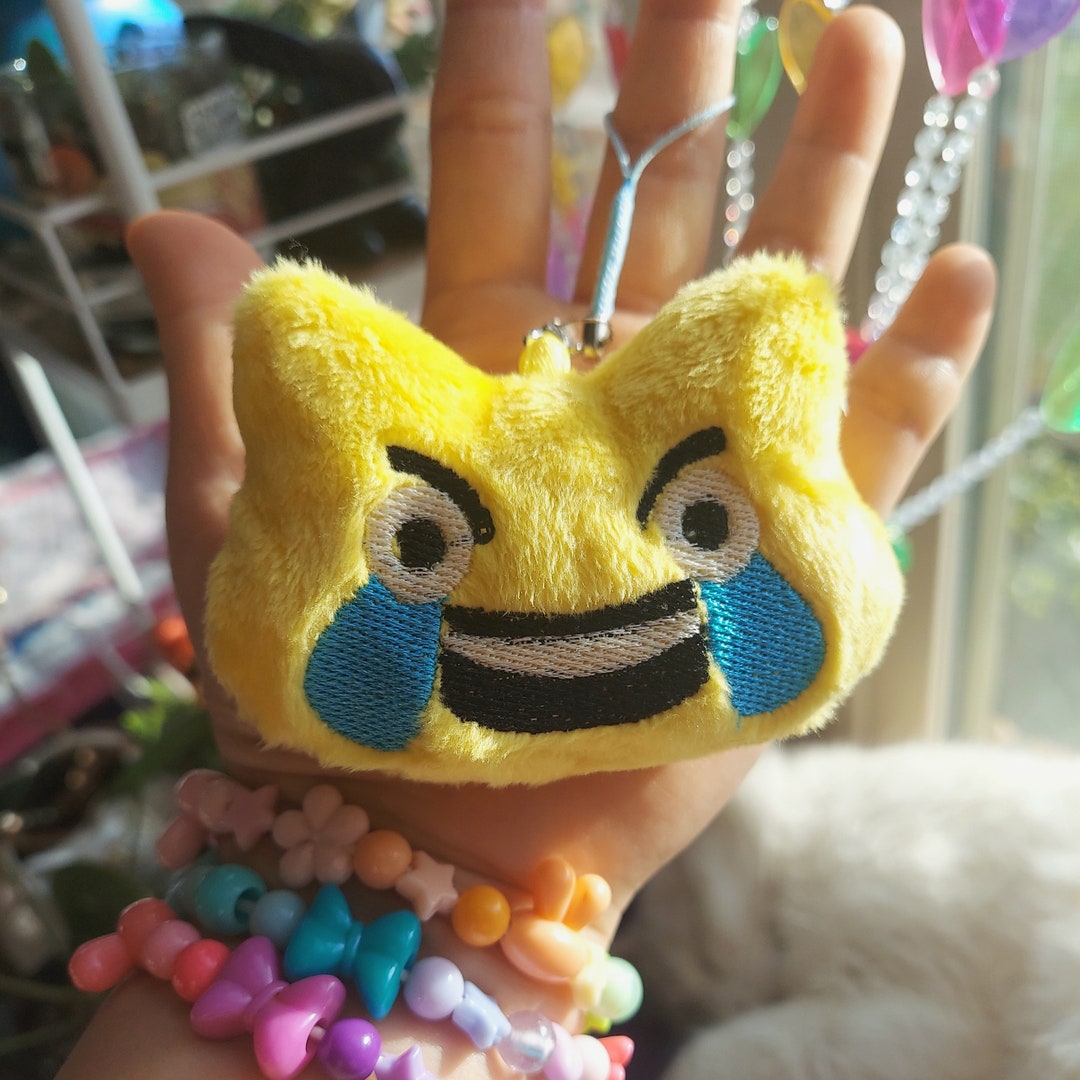 Meme Crying Emoji Plush Keychain Cat Toy|| Kawaii, Cat, Neko, Accessory ...