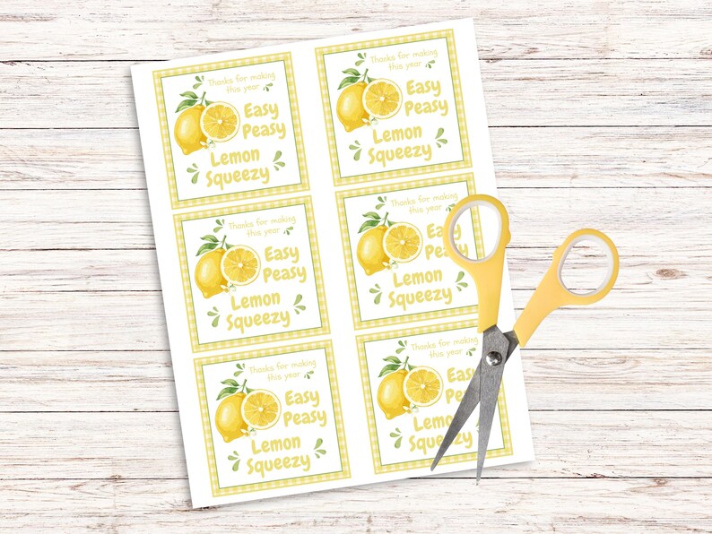 Easy Peasy Lemon Squeezy Gift Tag, Lemon Thank You, Teacher Staff ...