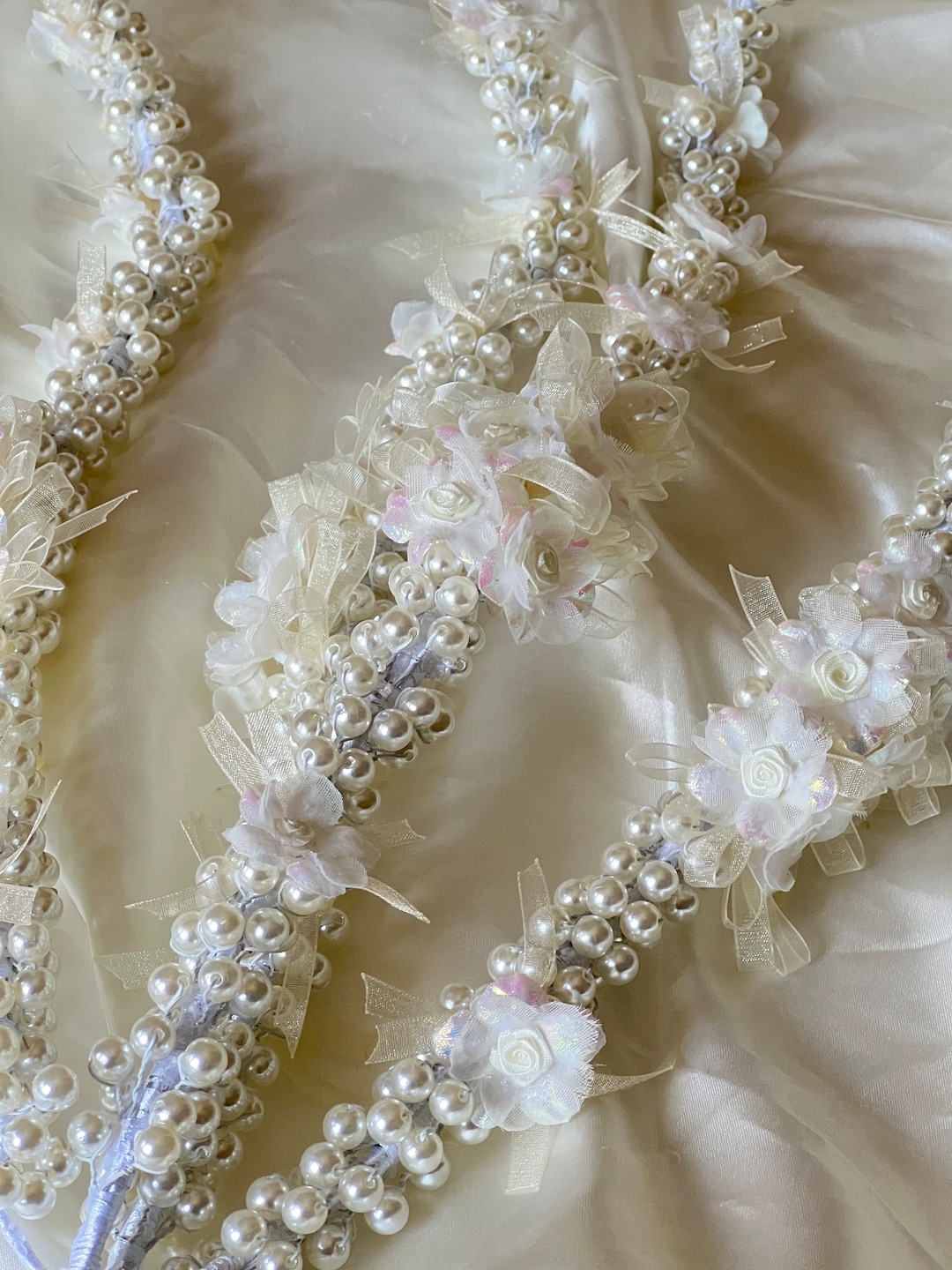 Wedding Lasso Ivory Pearls and Flowers, Catholic Wedding Lazo De Boda ...