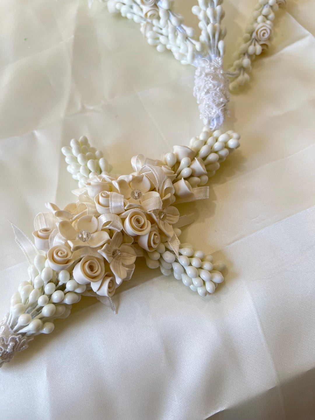 Lazo De Boda - Azahares Naturales Y Flores De Porcelana - Lazo De Boda ...