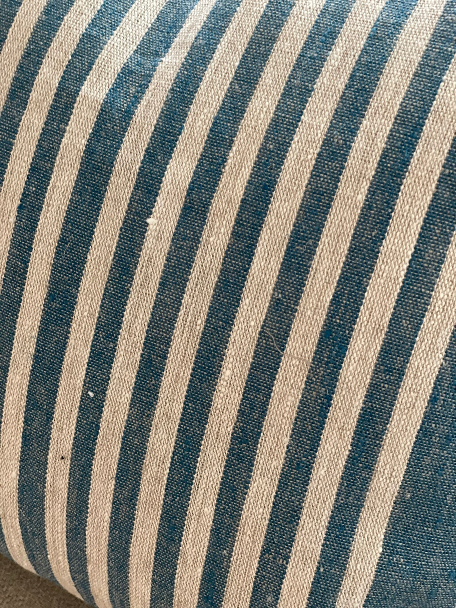 Striped Blue Linen Cover - Etsy