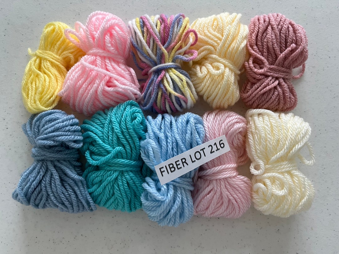 100 Yards, 10 Colors Acrylic Yarn Bundle Scraps, Shades Pink, Blue ...