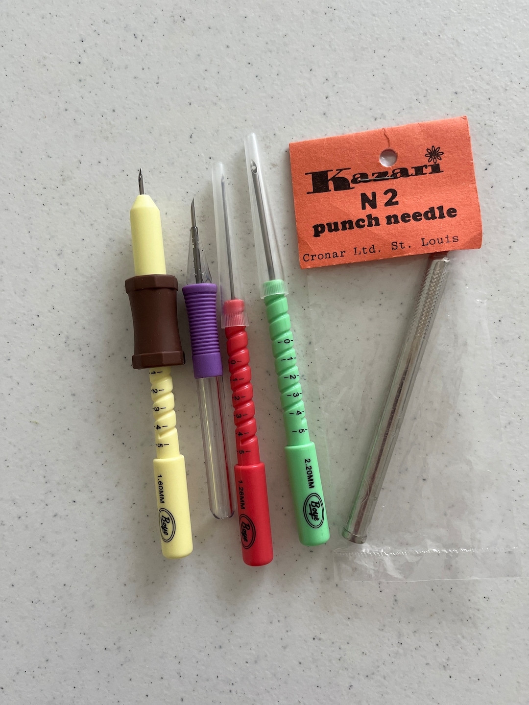 5 Punch Needles, Boye and Karari, 5 Sizes, Sewing, Collectible ...