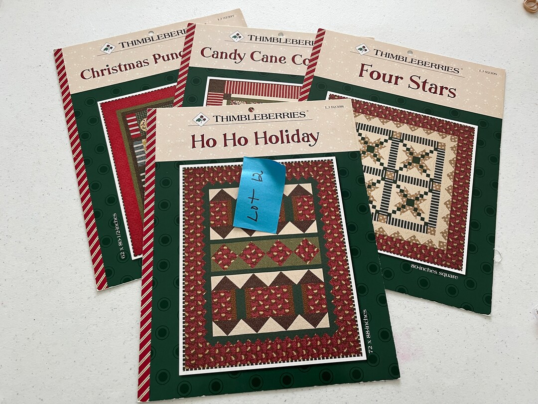 4 Vintage Thimbleberries Quilt Patterns, Ho Ho Holiday, Candy Cane ...