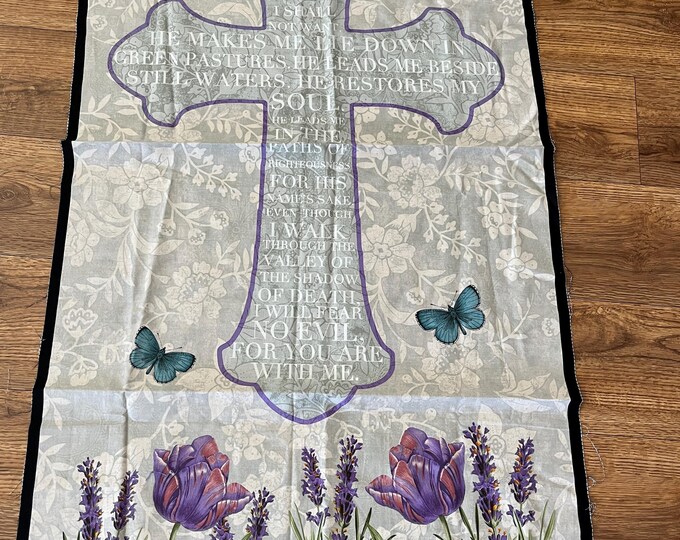 1 Vintage Easter Spring Religious Fabric Panel, Wall Hanging, Cut, Sew ...