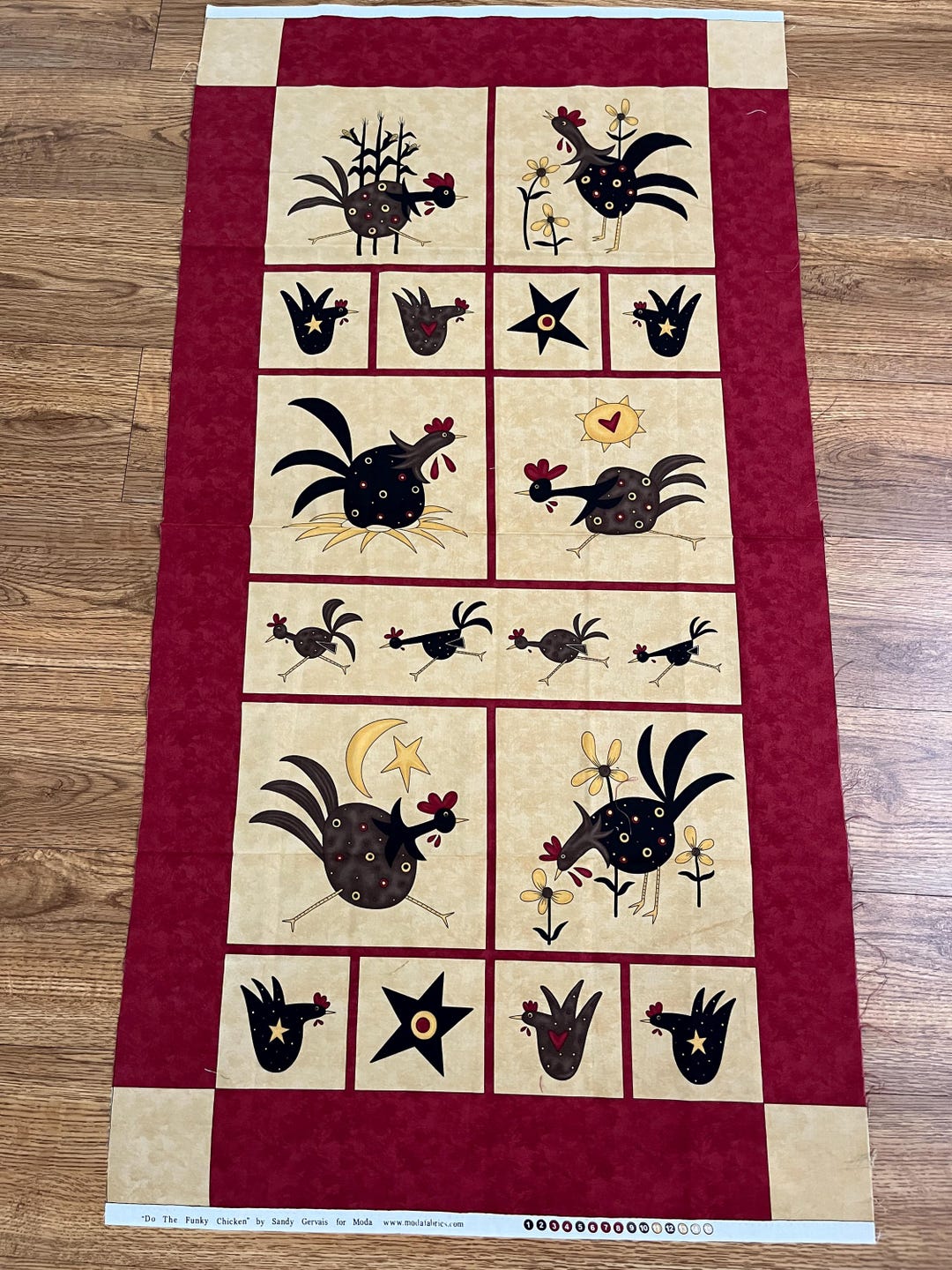 Do the Funky Chicken Fabric Panel: Primitive Designs, Sandy Gervais for ...