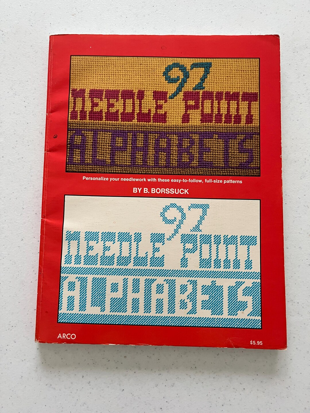 Vintage 1980, 97 Needlepoint Alphabets, B. Borssuck, Soft Cover ...