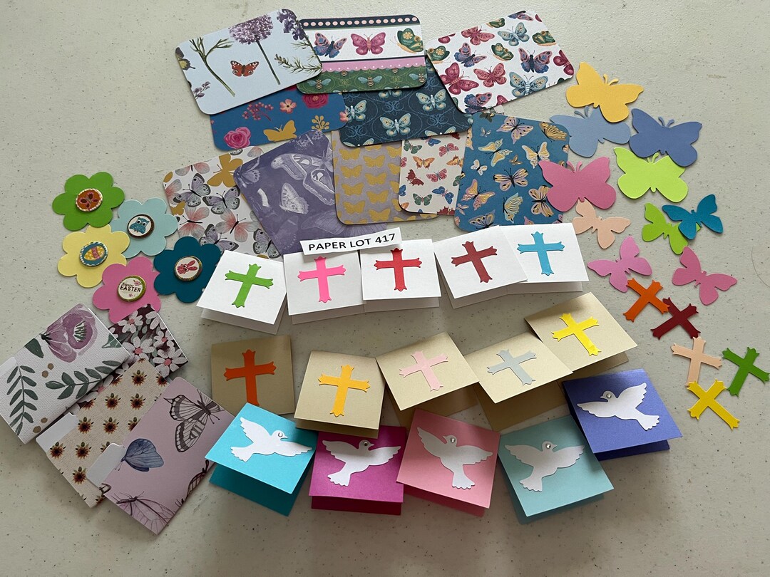 50 Hand Punched Shapes/die Cuts, Easter/spring, Butterflies, Journal ...
