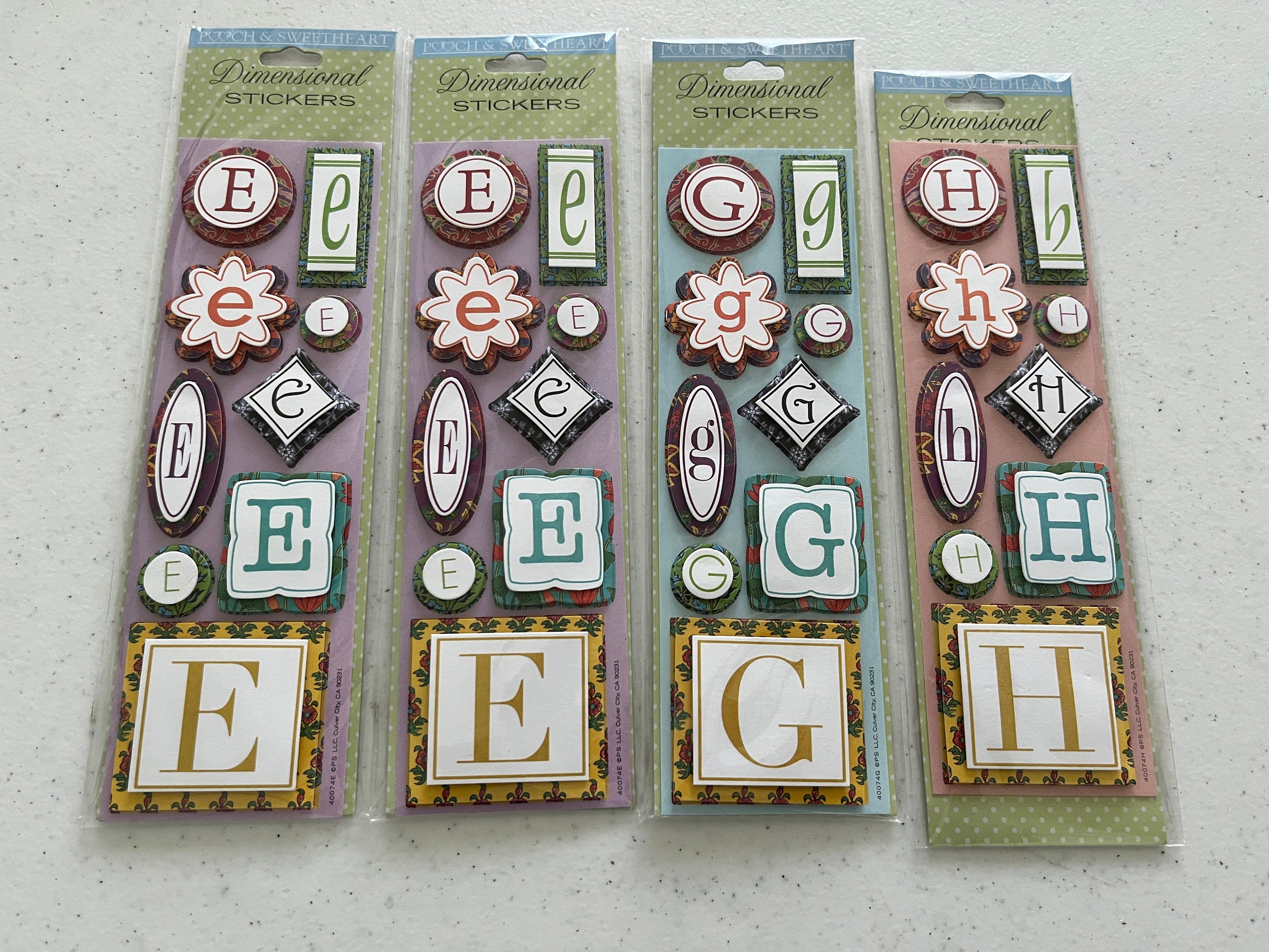 Dimensional Stickers Alphabet, Decorative, CHOICE of Letters, Pooch and ...