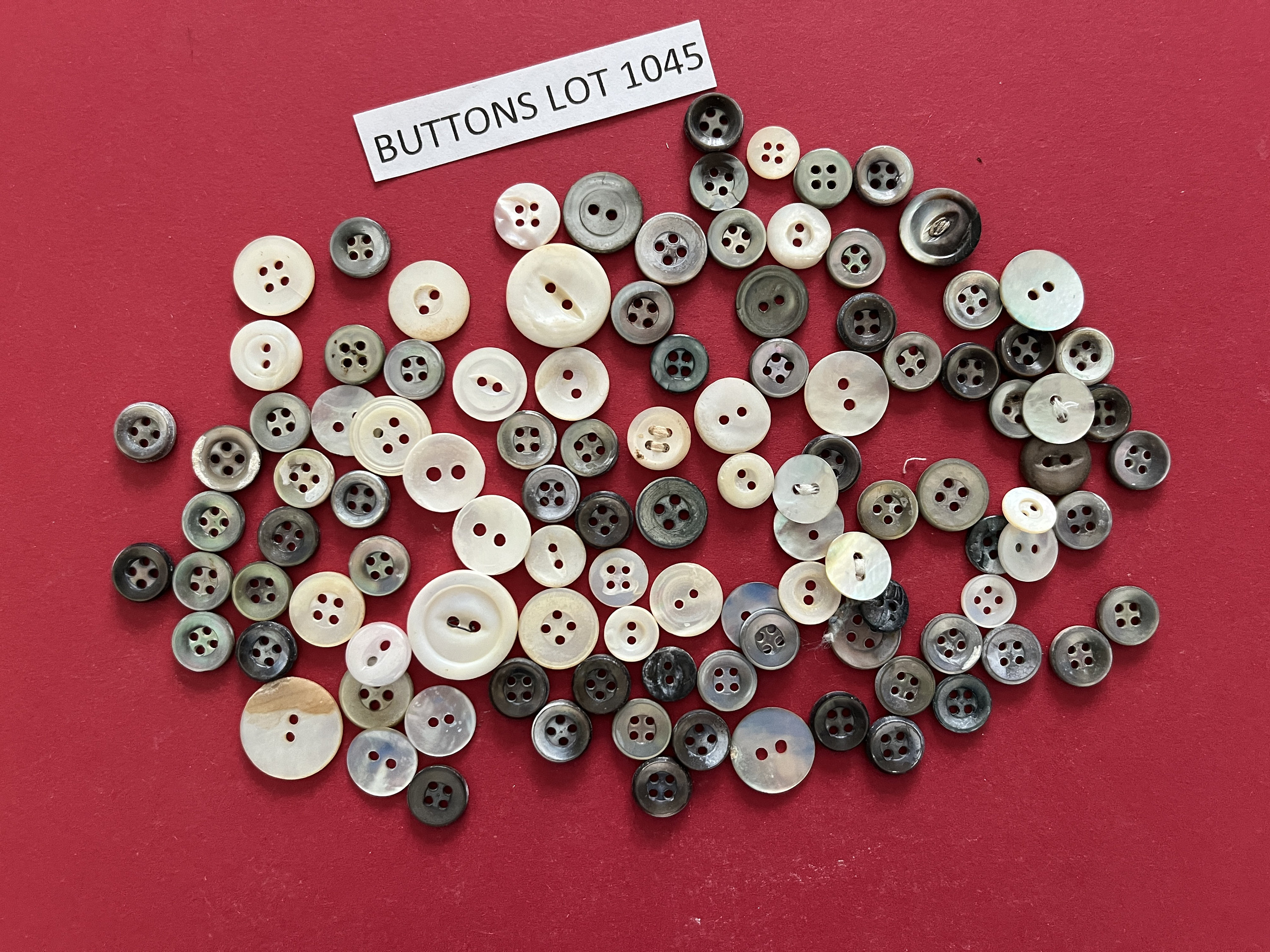110 Craft Buttons, Used, Vintage Mother of Pearl, MOP, White and Dark ...