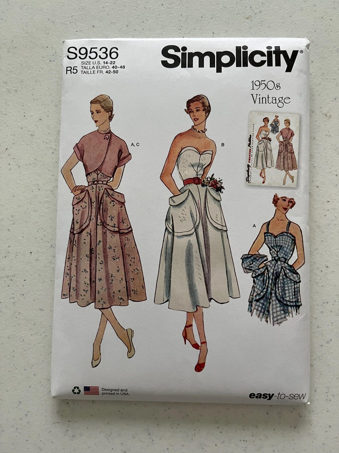2022 Simplicity Pattern S9536, 1950s Vintage Sundress and Bolero ...