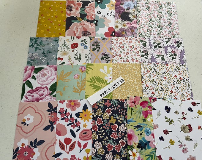 20 Pieces Floral Cardstock, 4x6 Cards, Lots of Pretty Flowers, Junk ...