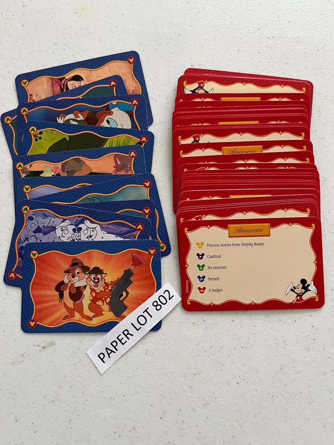 50 Vintage Disney Trivia Game Cards, Ephemera, Picture Cards, Junk ...