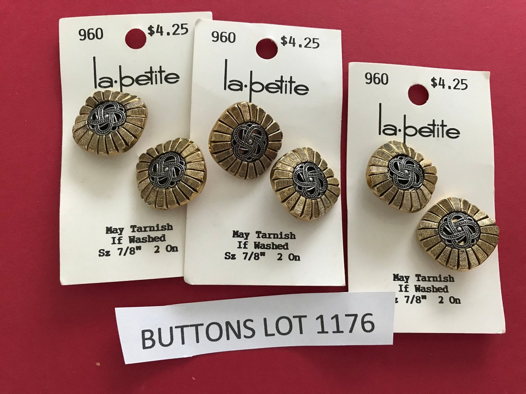 3 Cards Vintage Twinkle Buttons Very Pretty Design Faux - Etsy