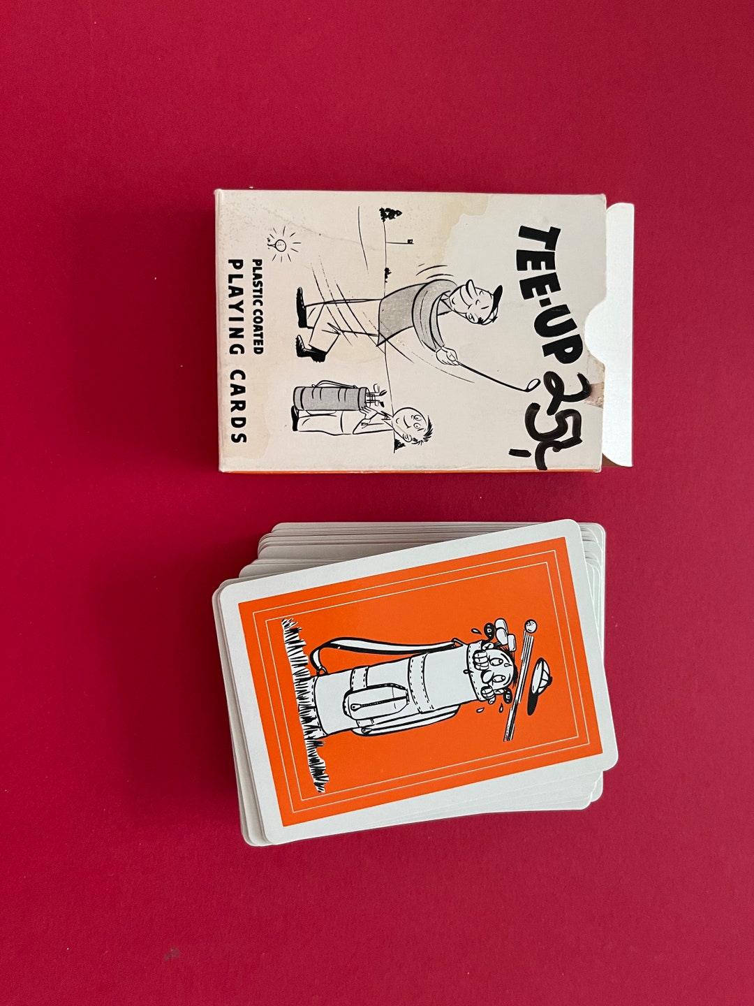1 Vintage Deck Tee-up Cards, Golf, Comedy, Funny Cards, Original Box ...