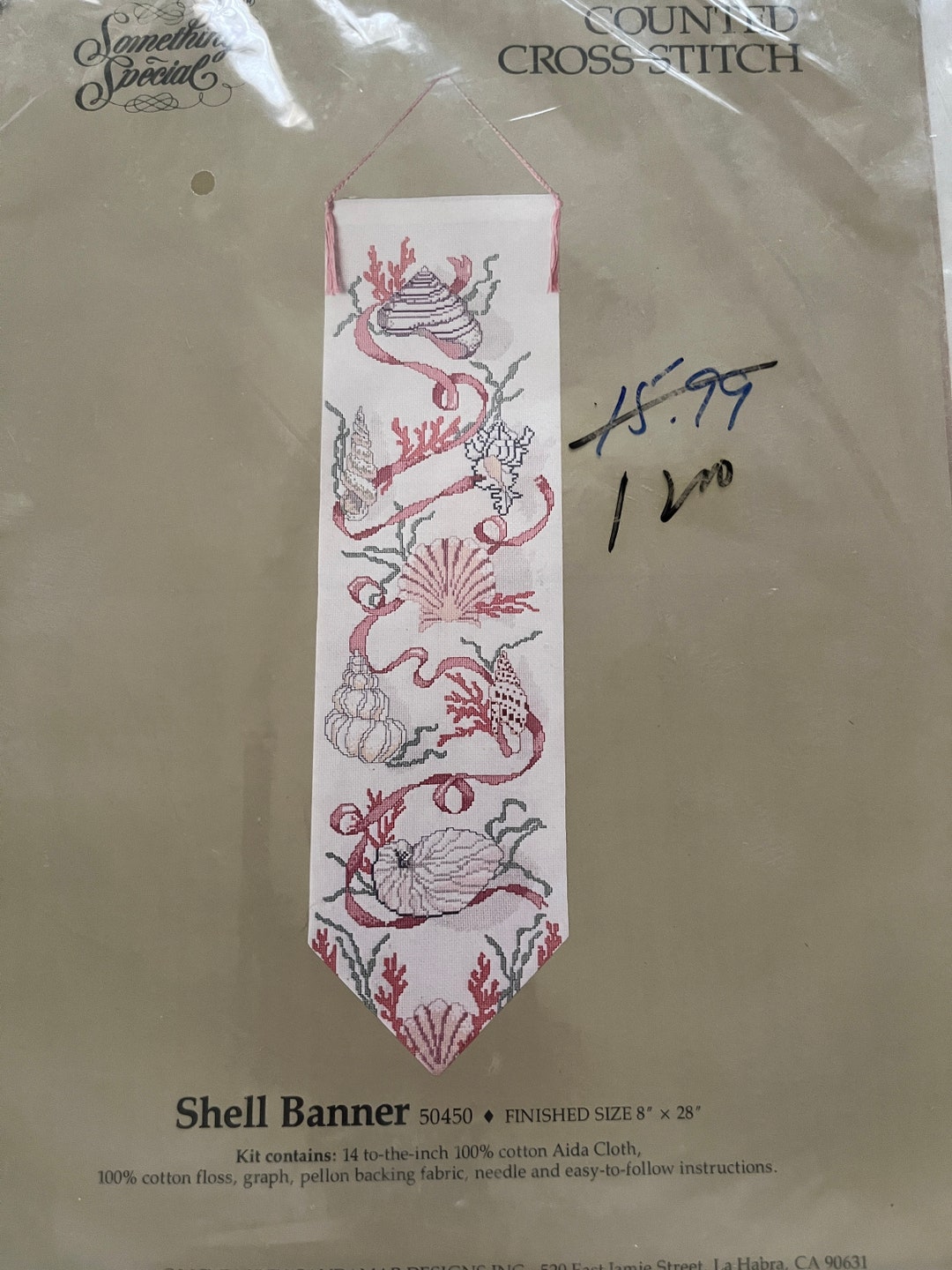 Vintage 1989 Shell Banner, Something Special Counted Cross Stitch Kit ...
