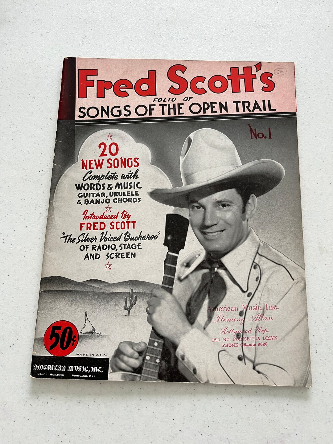 Vintage 1940s Fred Scott's Folio of Songs of the Open Trail, No. 1, 20 New Songs - Etsy