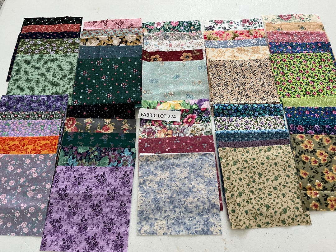 Calico and Floral Fabric Scraps for Snippets, Clusters, Junk Journals ...