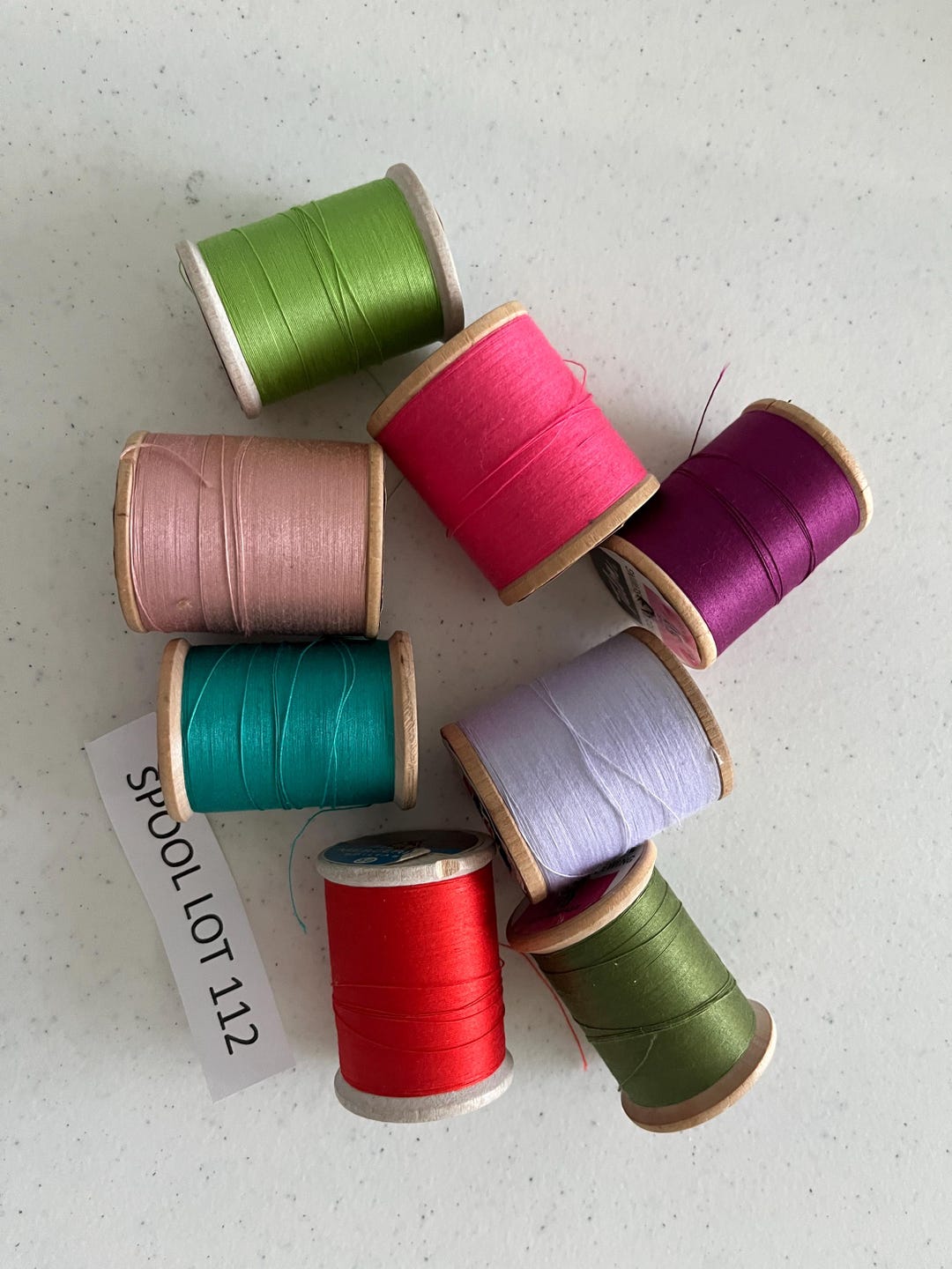 8 Large Wooden Spools With Thread, Partial Spools, Colors, Crafts, Sewing Notions, Collectibles ...