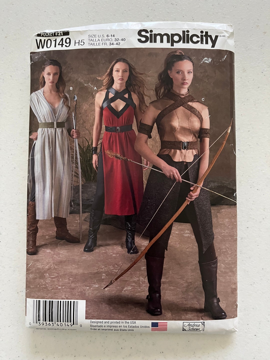 2016 Simplicity Costume Pattern W0149, Misses Size 6 to 14, Andrea ...