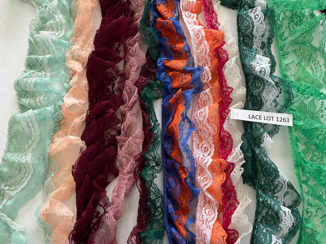 10 Yards Single, Double, Triple Ruffled, Gathered Lace, Many Colors ...