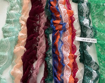 Multi-colored HEARTS Ruffled Gathered Embroidery Eyelet Trimming 1-1/2 ...