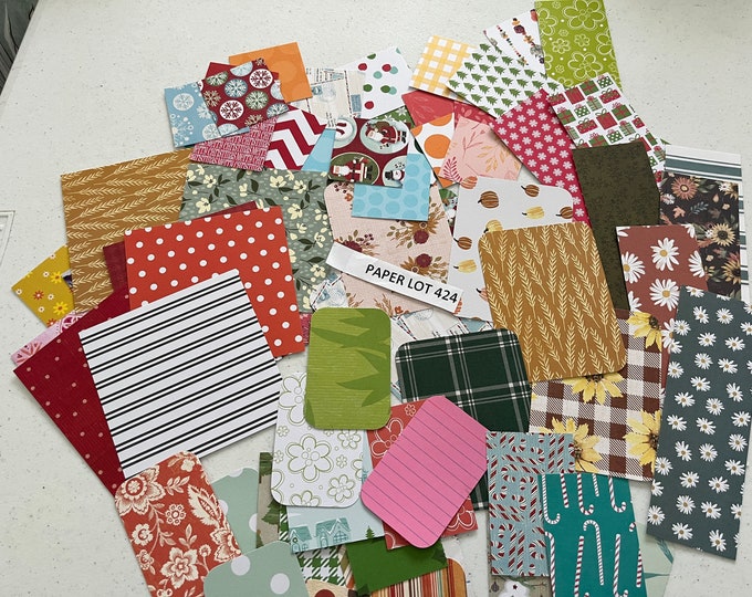 50 Pieces Cardstock, Mixed Patterns, Sizes, Paper Lot 424 - Etsy