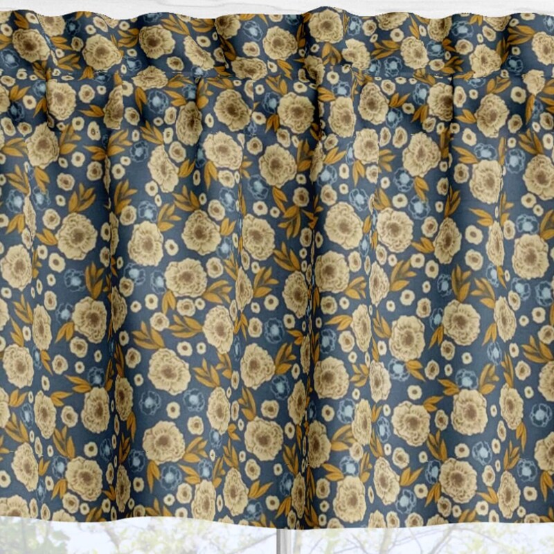 Blue Floral Valance - Etsy