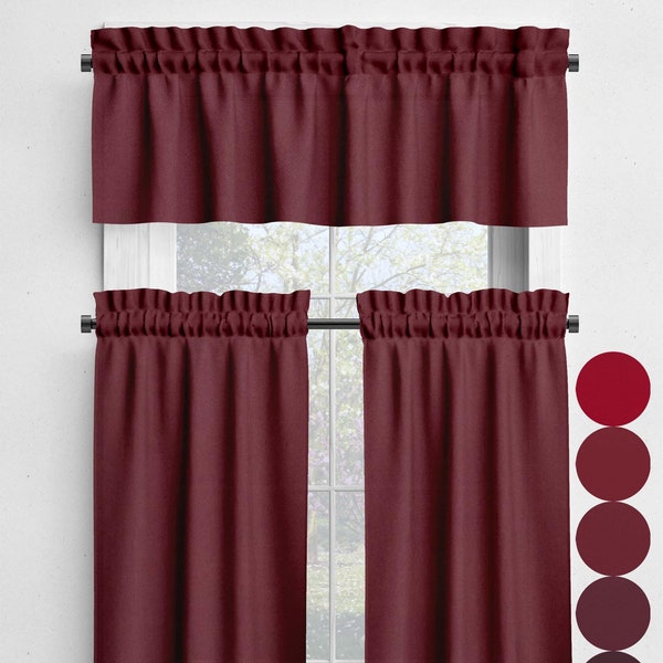 Dark Red Curtains - Etsy