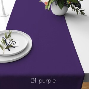 Solid Purple Table Runners and Placemats, 100% Cotton – Lavender, Hyacinth, and Purple – Custom ...