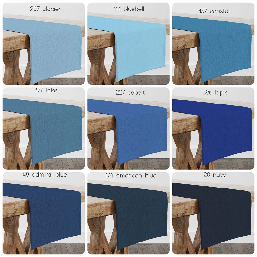 Solid Blue Table Runners Dark Navy Light Medium Blue USA Handmade ...