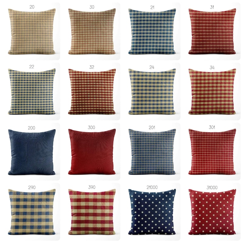 Blue Red Plaid Pillowcase - Etsy