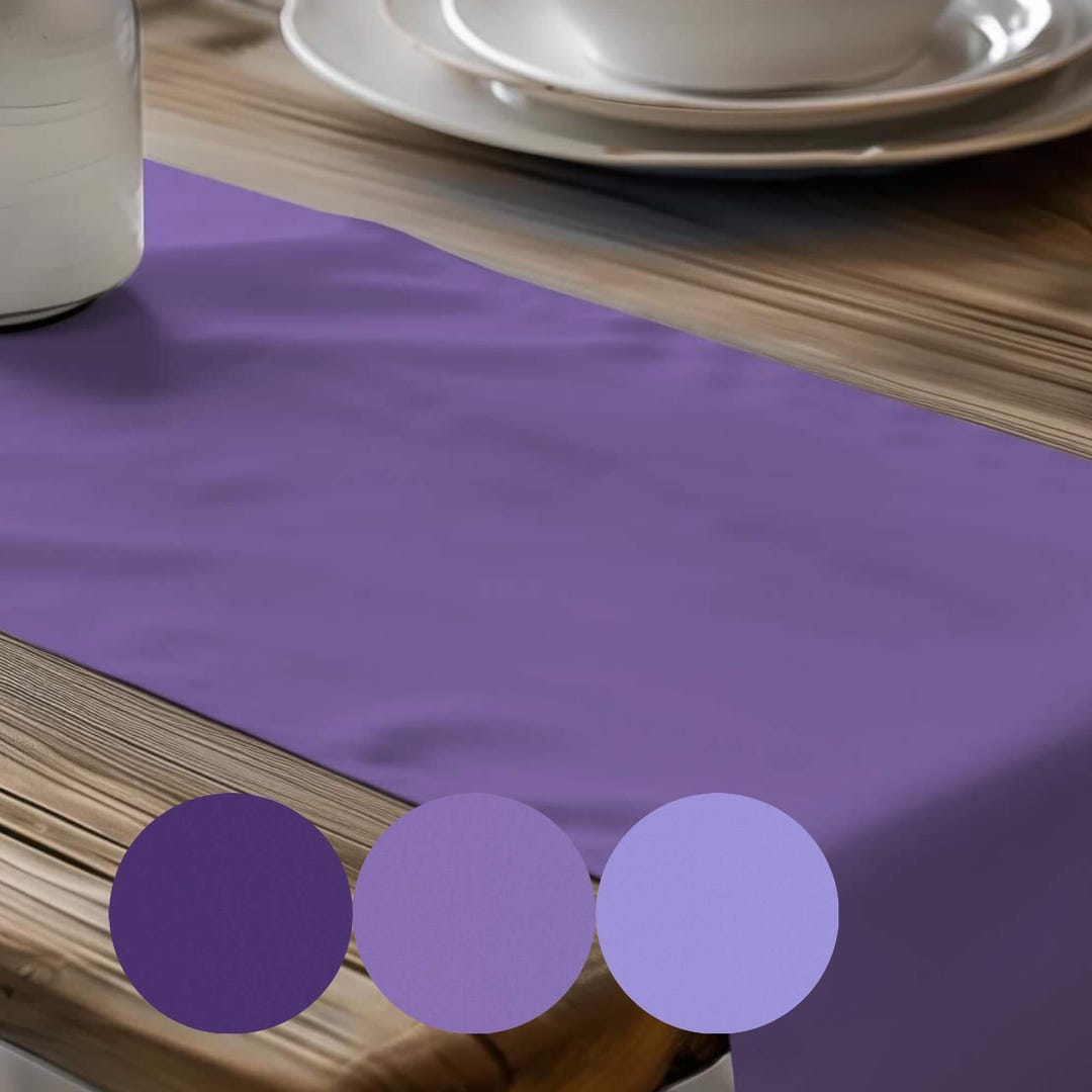 Solid Purple Table Runners and Placemats, 100% Cotton – Lavender ...