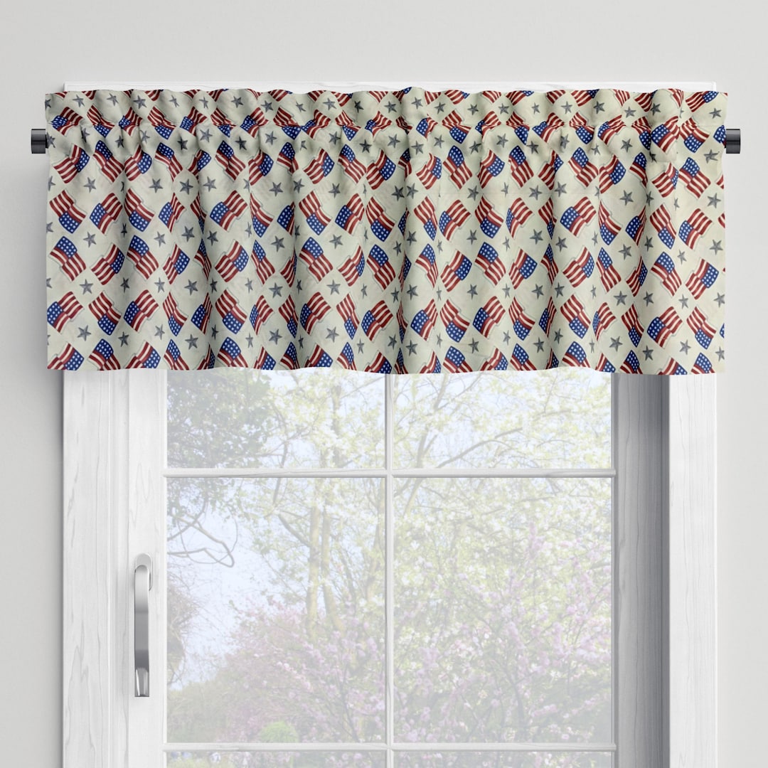 American Flags Valances Curtains Americana Flag Decor USA Handmade - Etsy