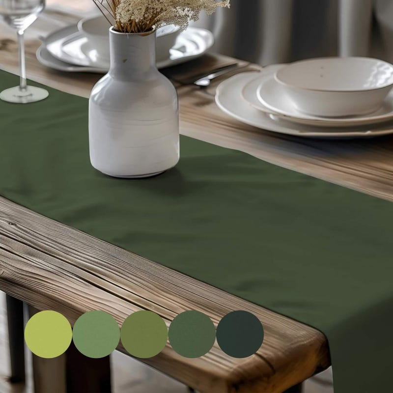 Table Runner Green - Etsy