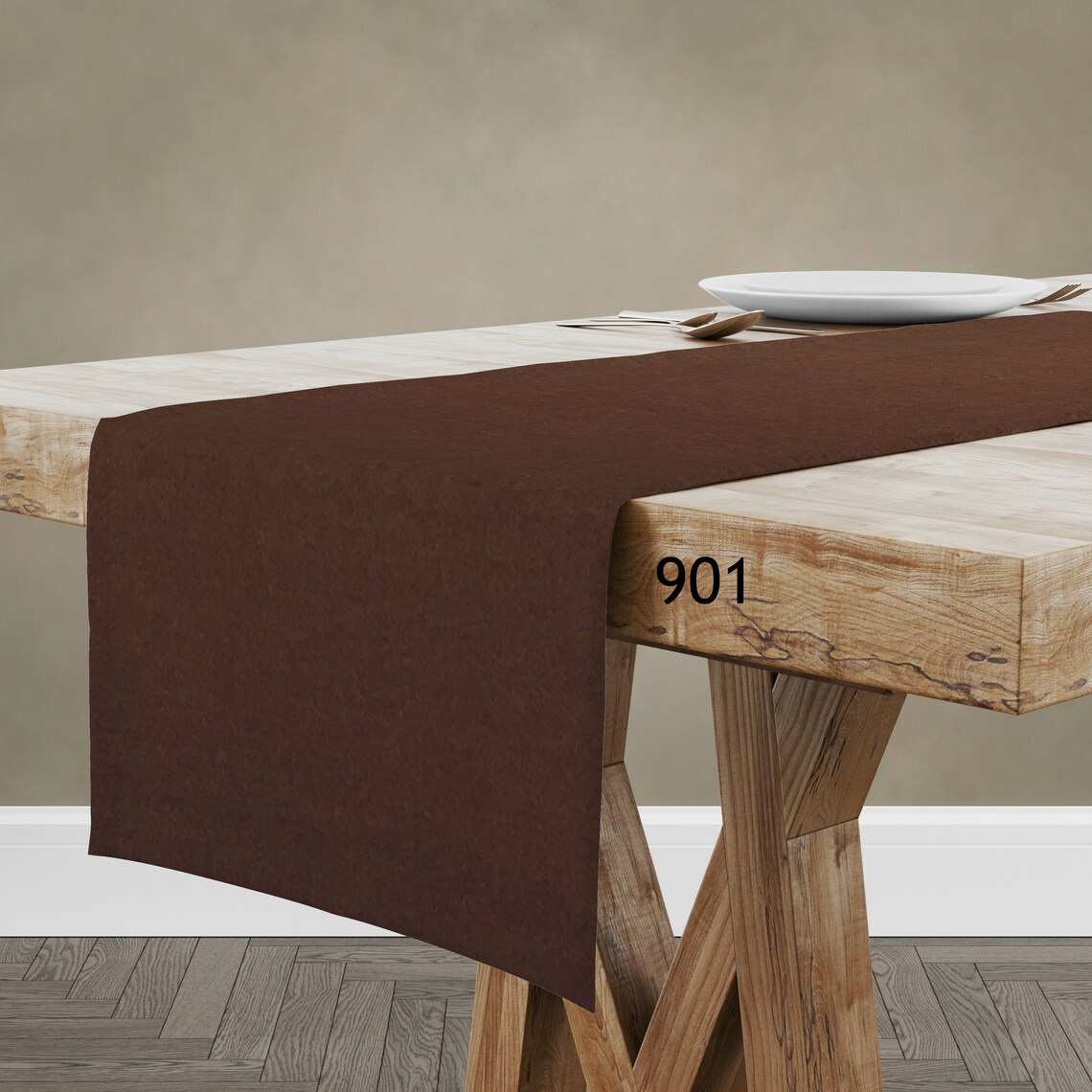 Brown & Tan Table Runner Placemat Plaid Check Solid /Rustic | Etsy