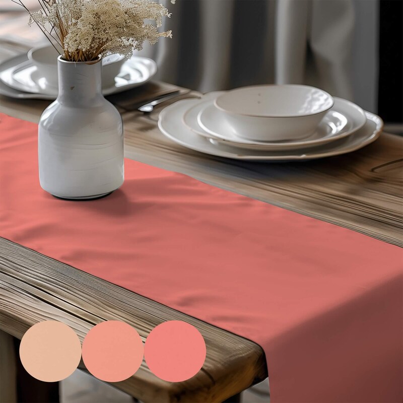 Peach Table Runner - Etsy