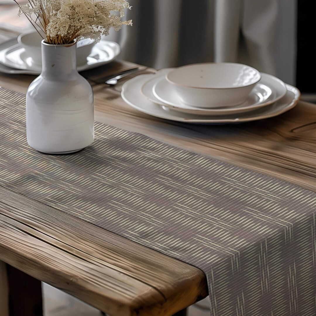 Cattail Crossing Table Runner: Modern Rustic Taupe - Etsy