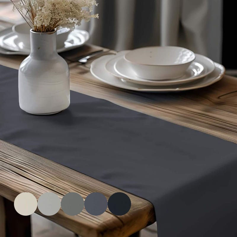 Gray Table Runner - Etsy