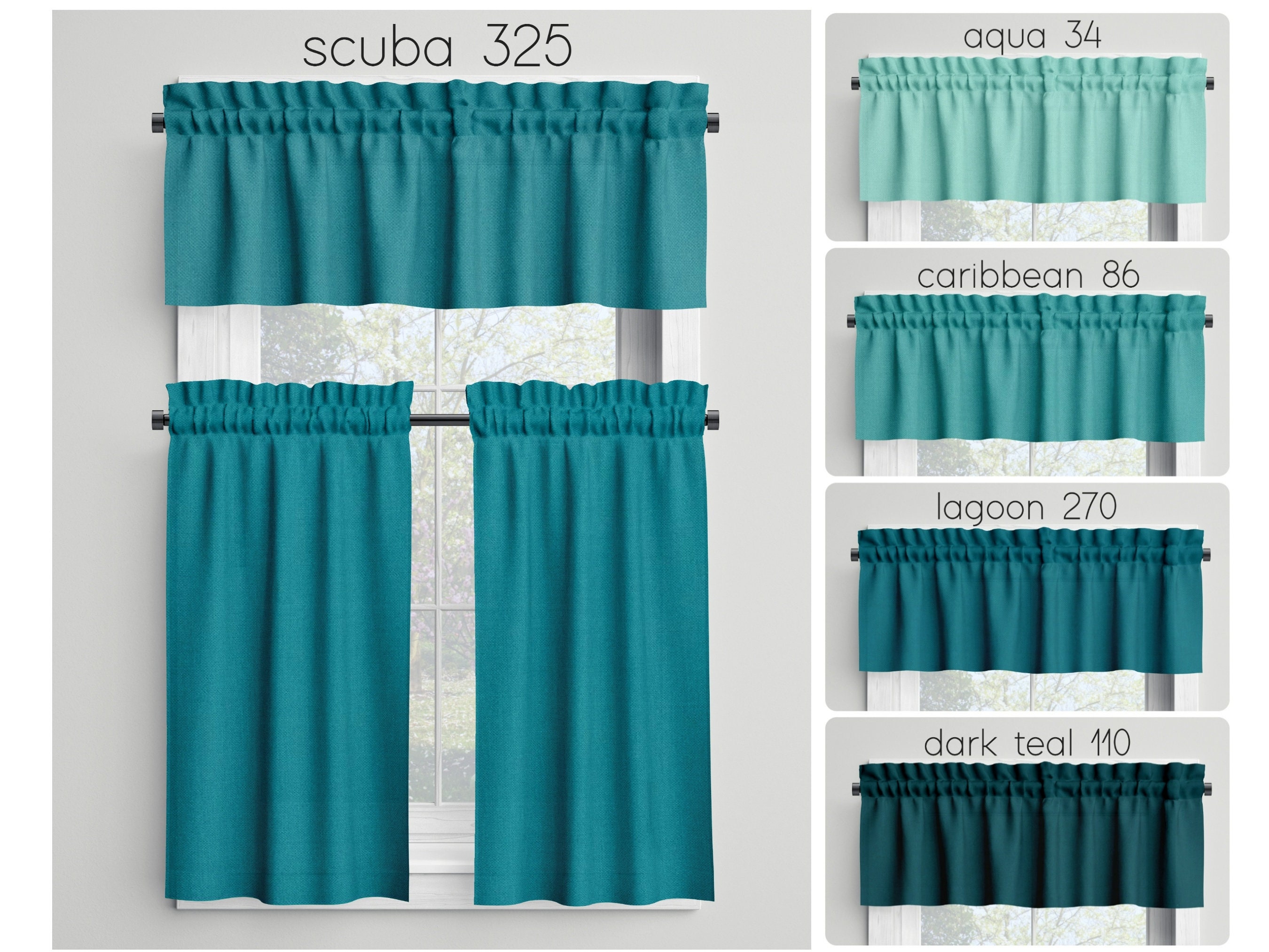 Teal Kitchen Curtains