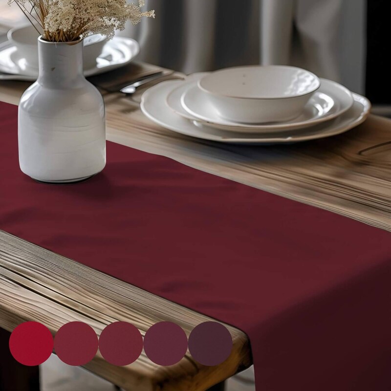 Burgundy Table Runner - Etsy