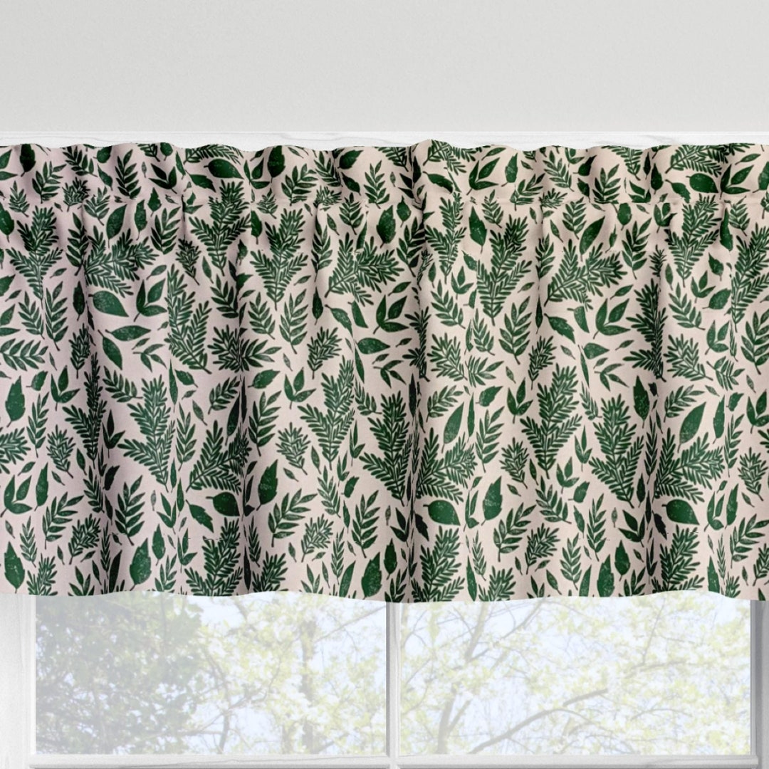 Botanical Valances Leaves Leafy Foliage Ferns Kitchen Bathroom Laundry ...