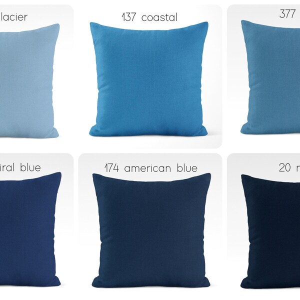 Solid Blue Pillows - Etsy