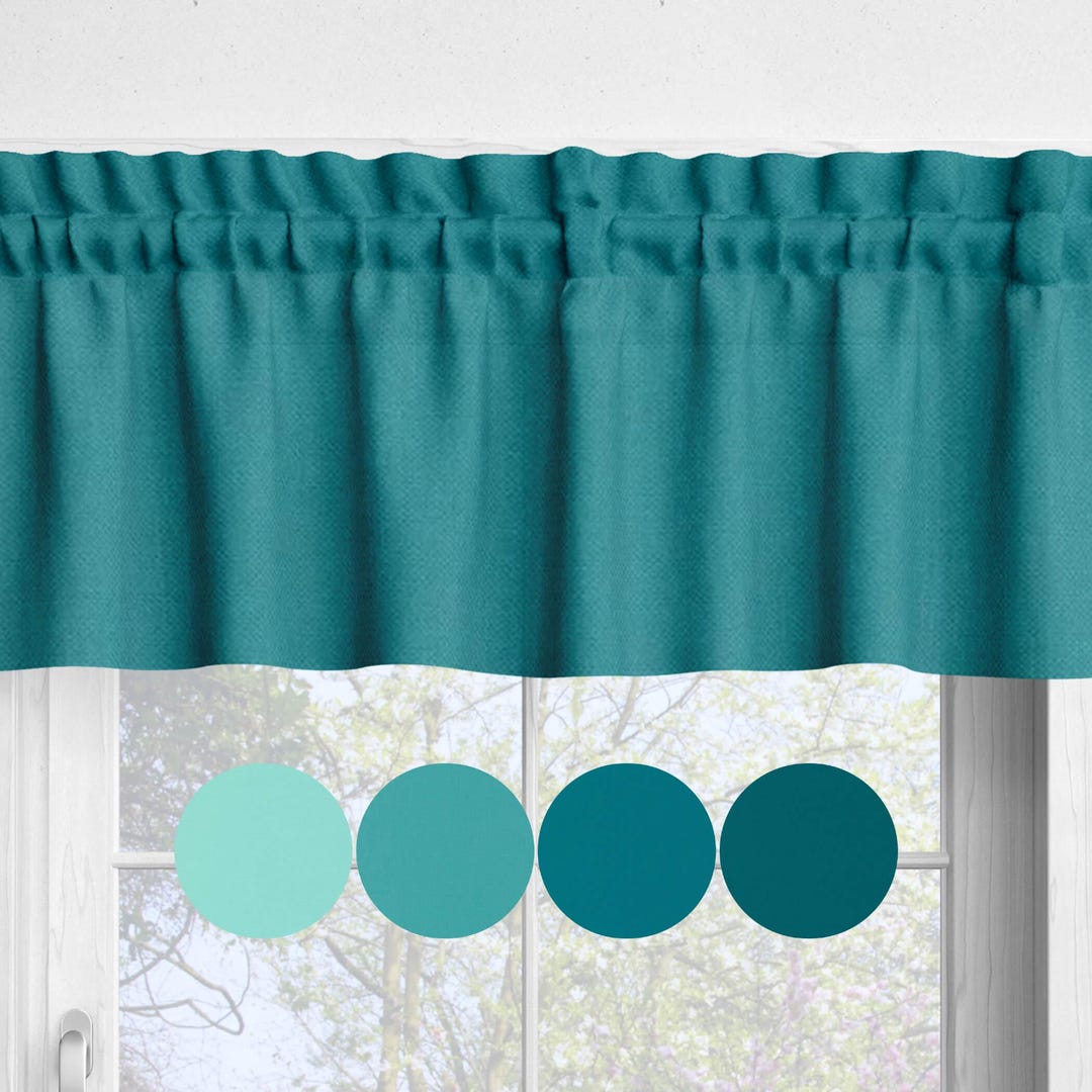 Aqua & Teal Cotton Valances, Custom Sizes - Etsy
