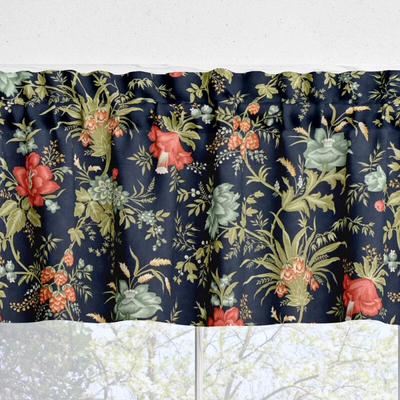 Blue Flower Curtains - Etsy